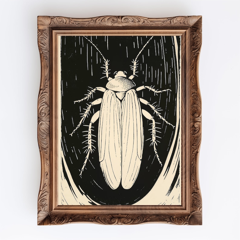 Cockroach Franz Kafka Book Poster, Vintage Insect Linocut Print ...