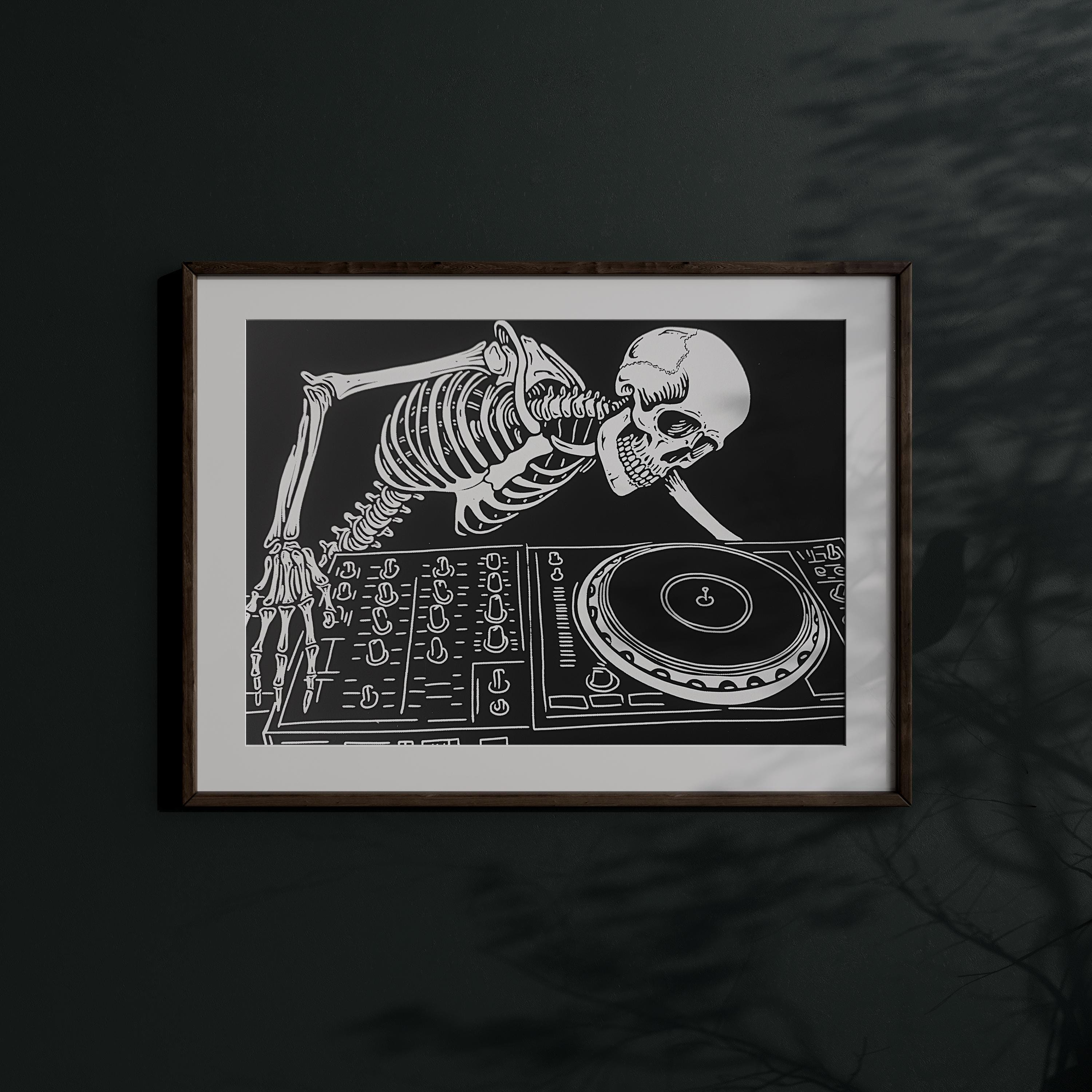 Mad Sounds | Skeleton DJ Goth Dorm Wall Decor, Vintage Aesthetic ...