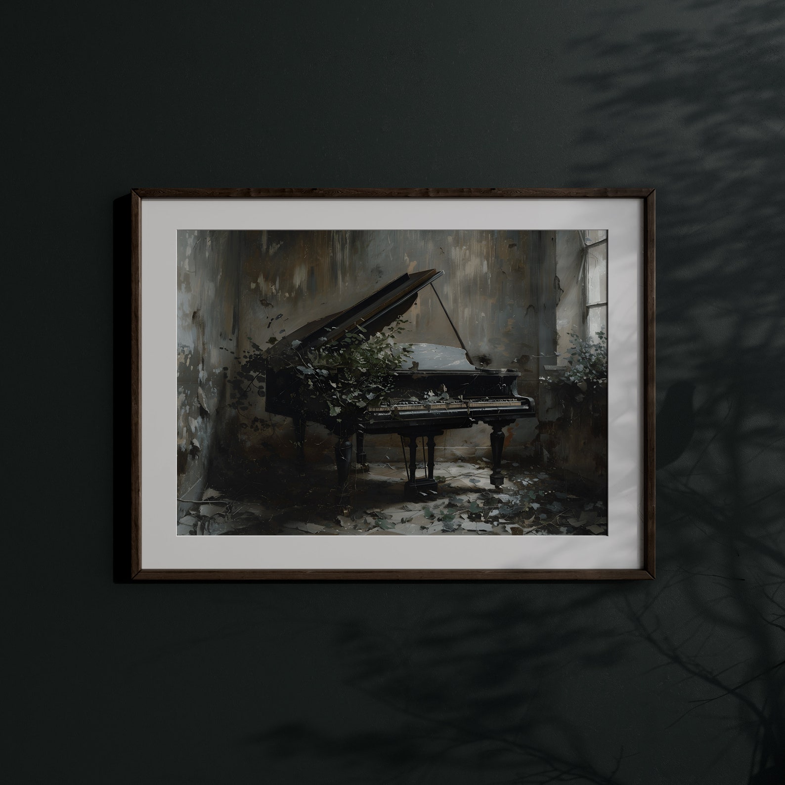 Piano | Overgrown Piano Poster, Dark Coquette Moody Floral Print ...