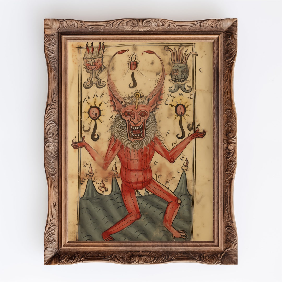 Medieval Devil | Red Devil, Medieval Art, Gothic Decor - Etsy