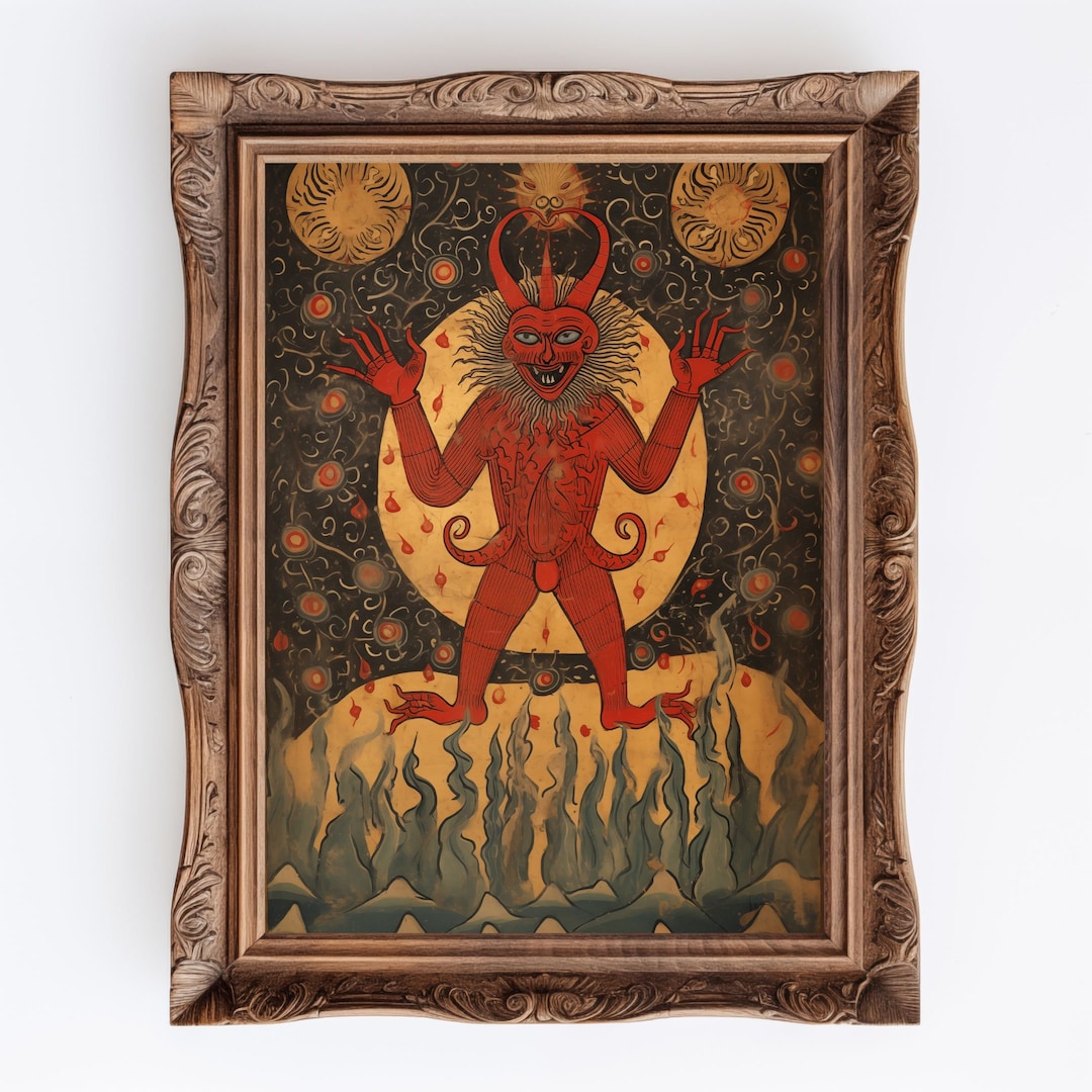 Red Devil | Medieval Art, Goth Decor, Satan Ornament, Digital Download ...