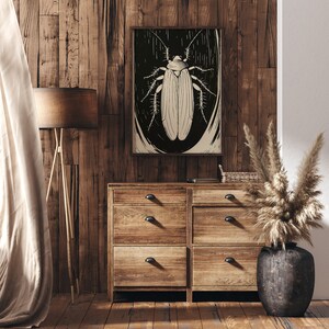 Cockroach | Franz Kafka Book Poster, Vintage Insect Linocut Print ...