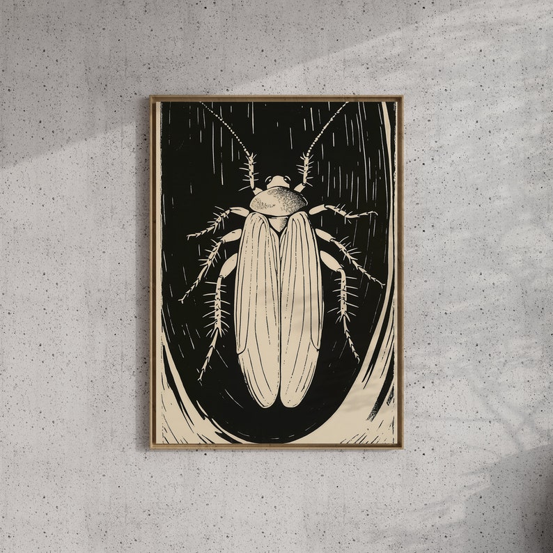 Cockroach Franz Kafka Book Poster, Vintage Insect Linocut Print ...