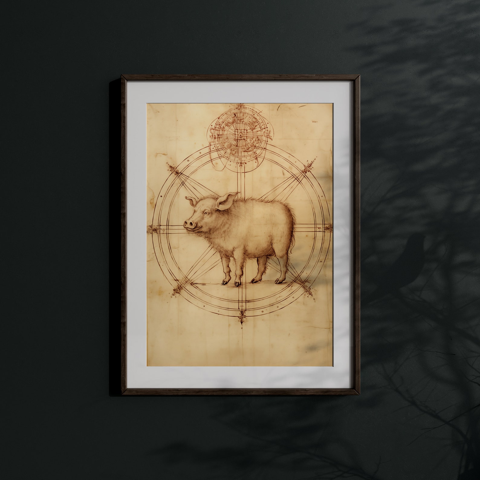 Vitruvian Pig | Leonardo Da Vinci Inspired, Renaissance Print, Pig Art ...