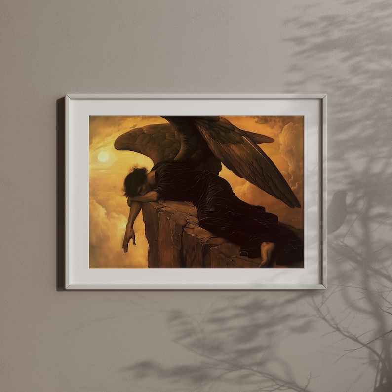 Fall of Icarus | Dark Academia Classical Art Print, Ancient Greece ...