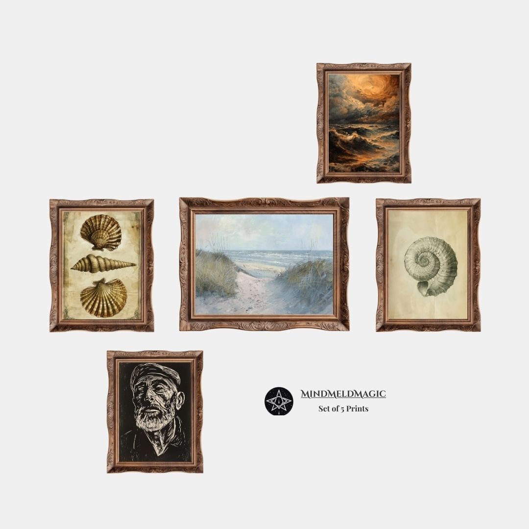 Nautical Set | Muted Coastal Gallery Wall Set, Vintage Coastal ...