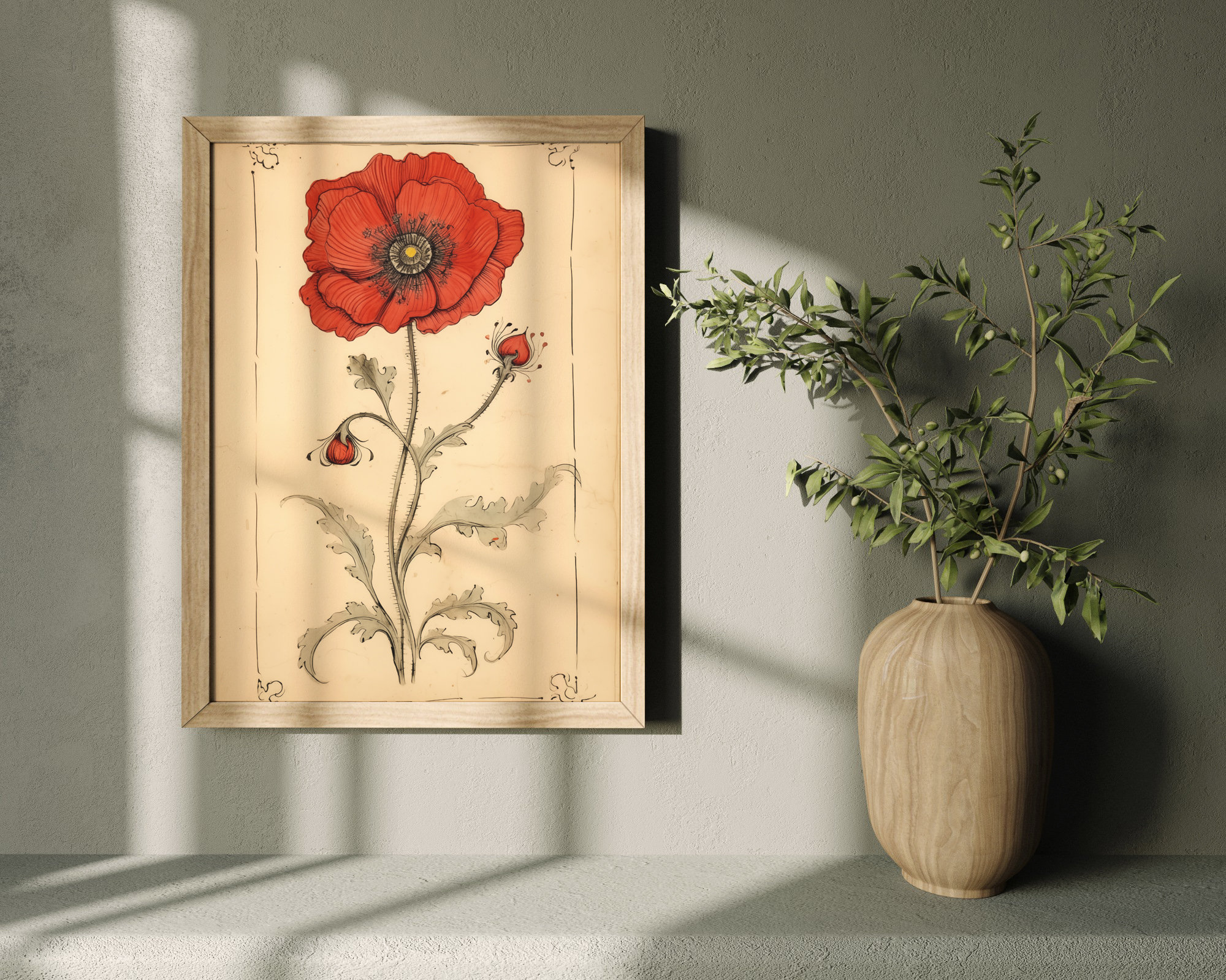 Poppy Art Medieval Style, Poppy Art, Spring Awakening, Trending Now - Etsy