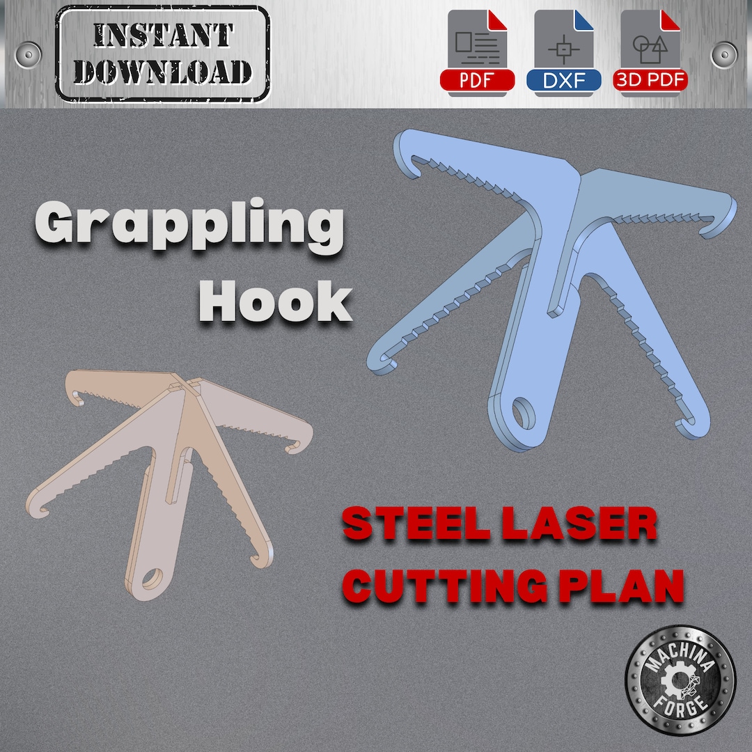 Grappling Hook Steel Grappling Hook DXF Laser Cut Plan - Etsy