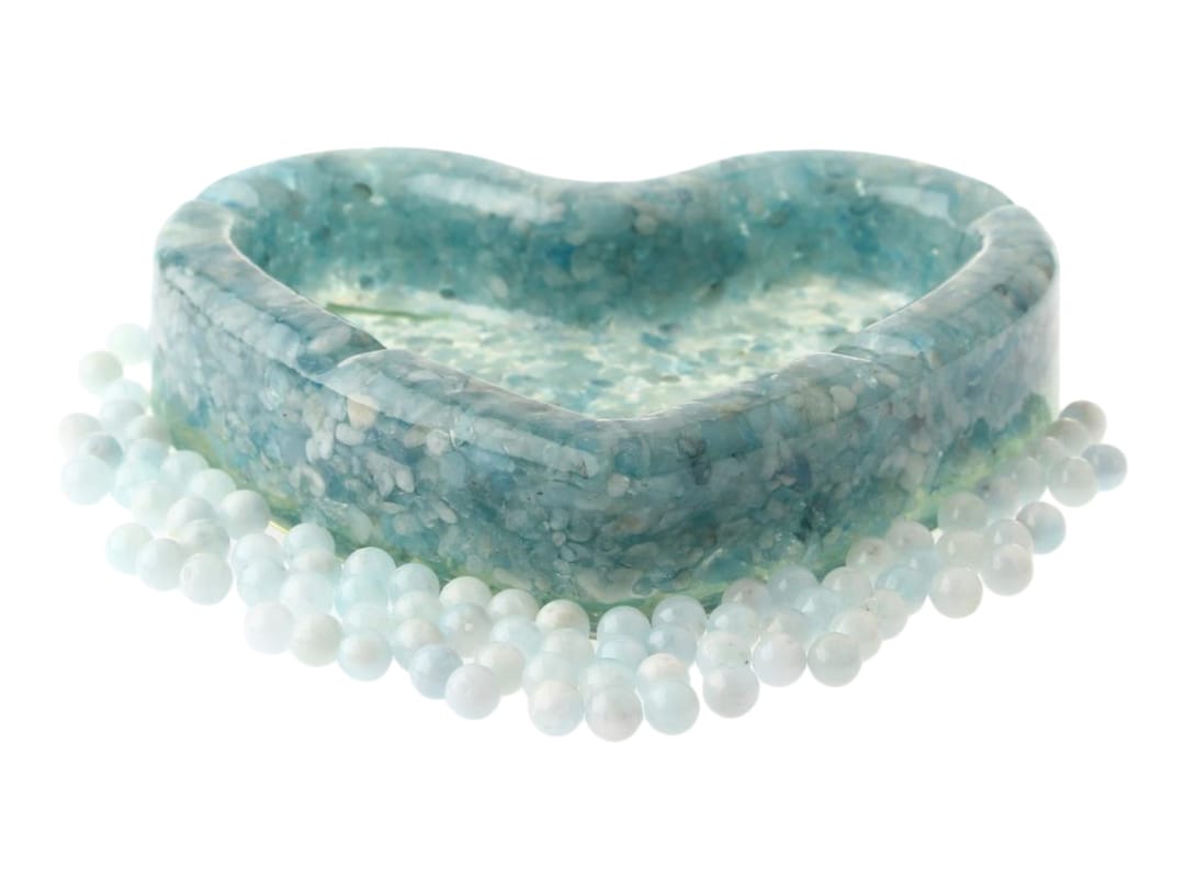 Aquamarine Natural Stone Epoxy Ashtray - Etsy