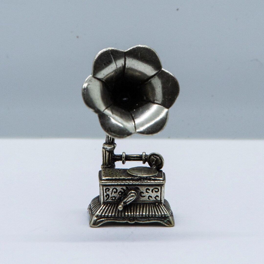Miniature Model of a Gramophone, in Sterling Silver. Vintage - Etsy