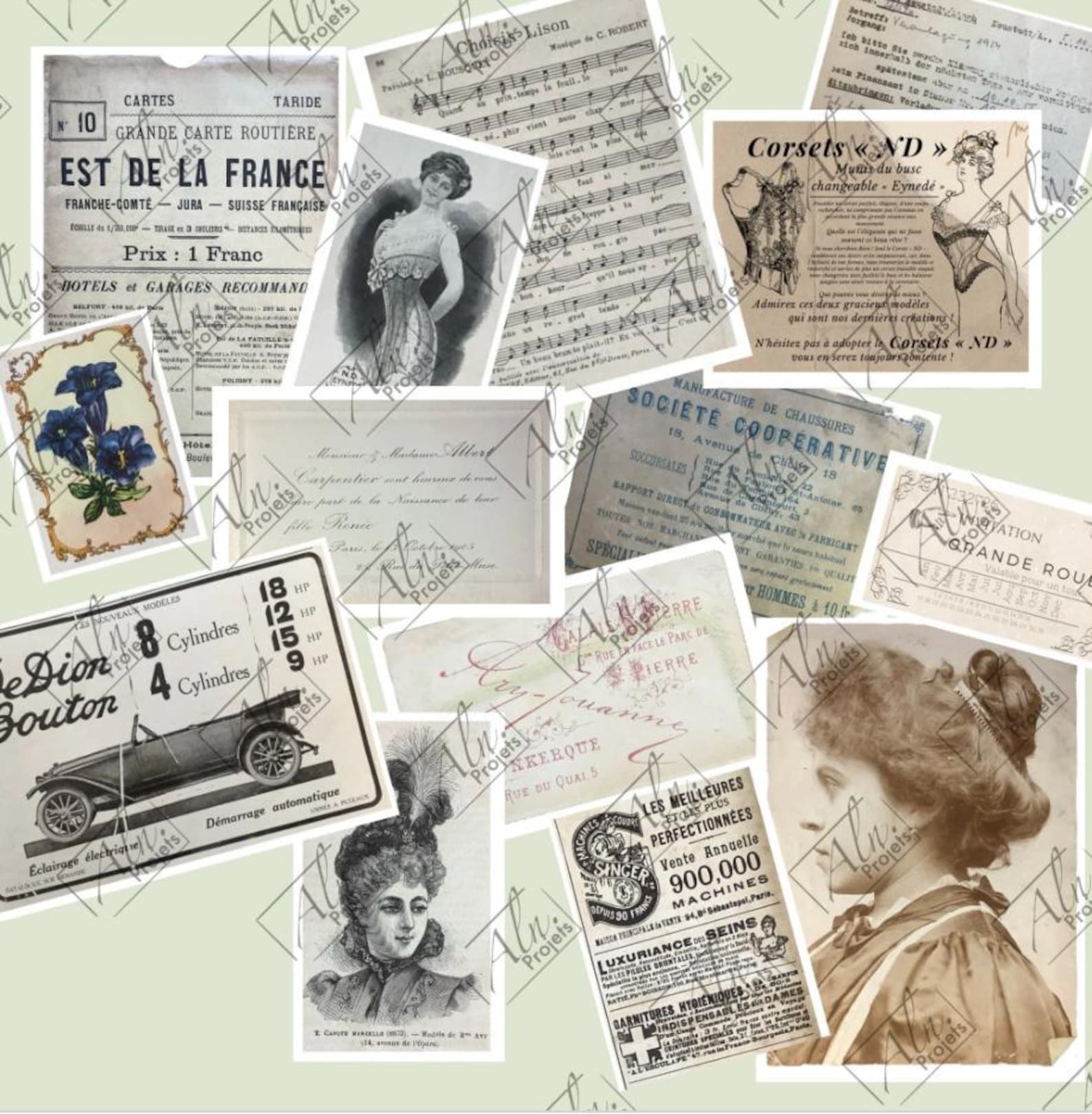 Various Vintage Paper to Print, Old Digital Files, Copy of Old ...