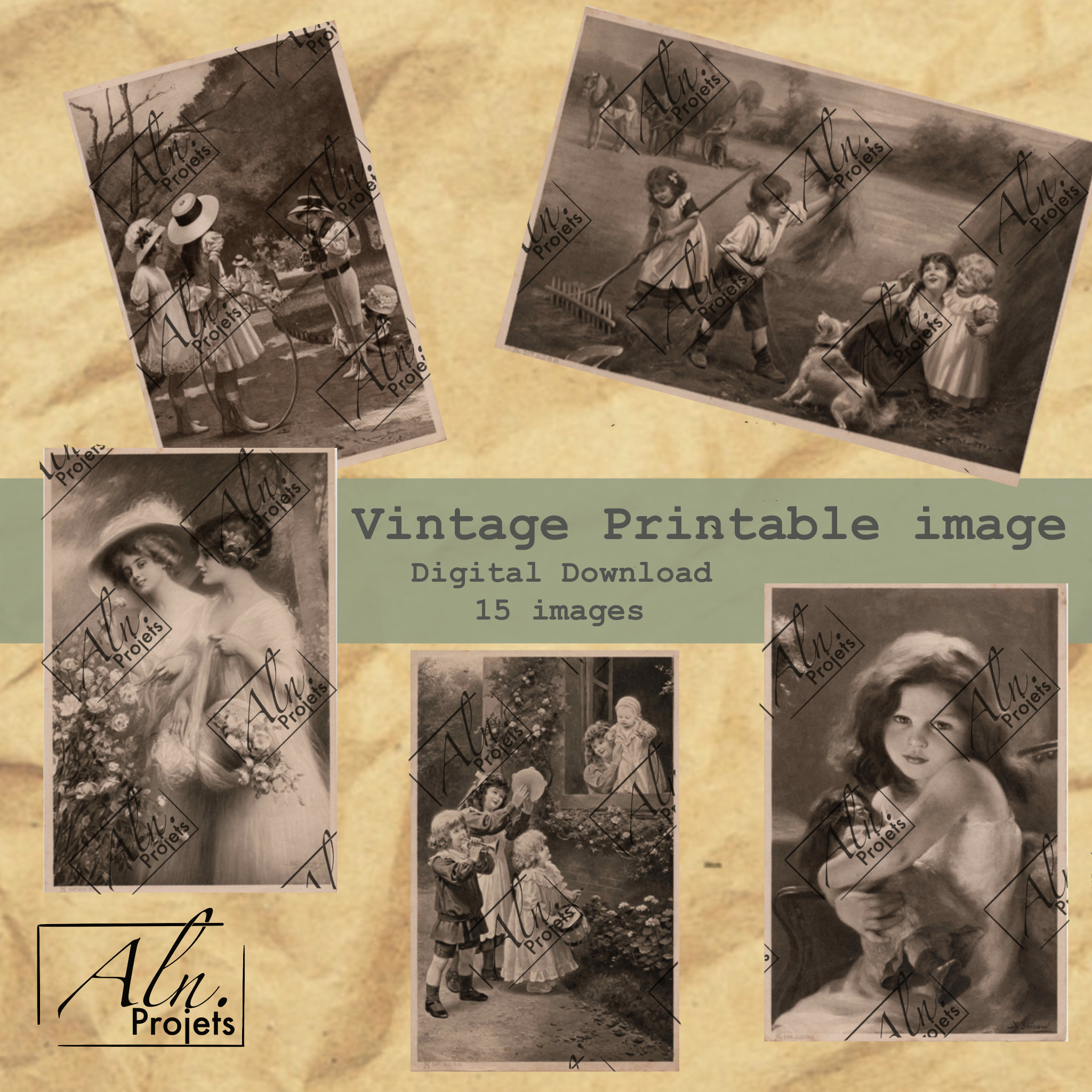 Printable Vintage Drawing Illustration, 15 Antique Maps, Lot Color ...