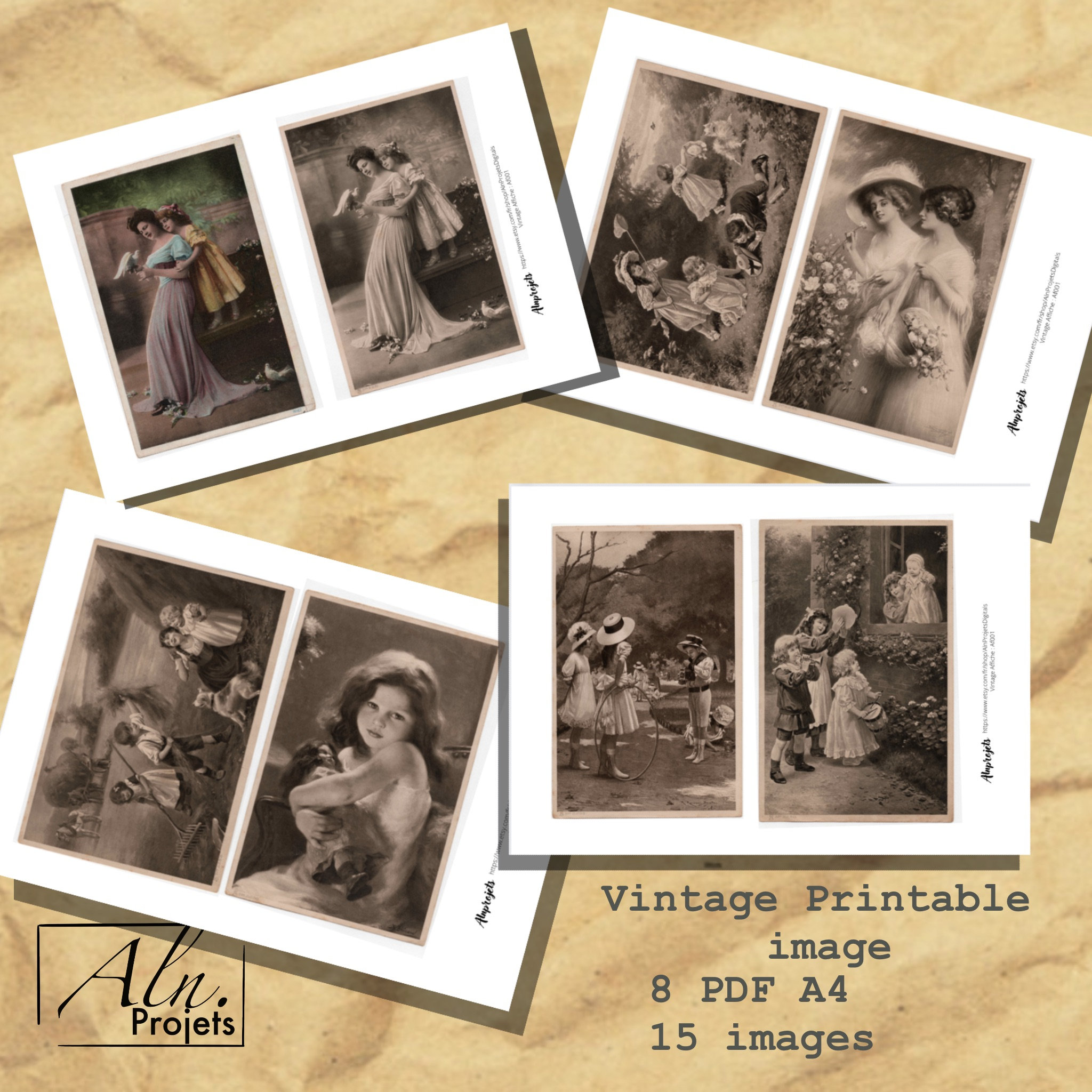 Printable Vintage Drawing Illustration, 15 Antique Maps, Lot Color ...