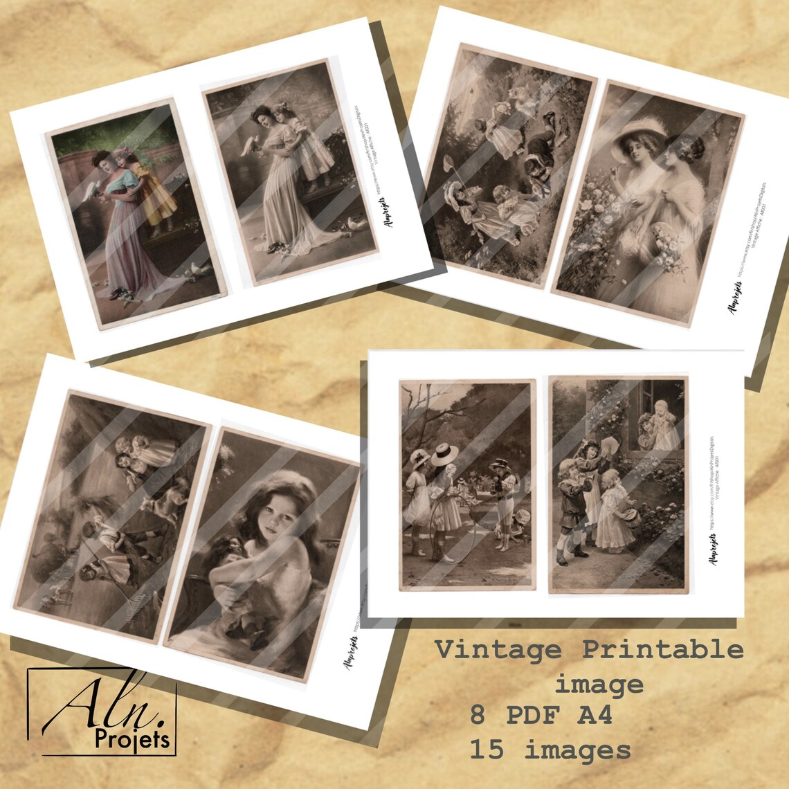 Printable Vintage Drawing Illustration, 15 Antique Maps, Lot Color ...