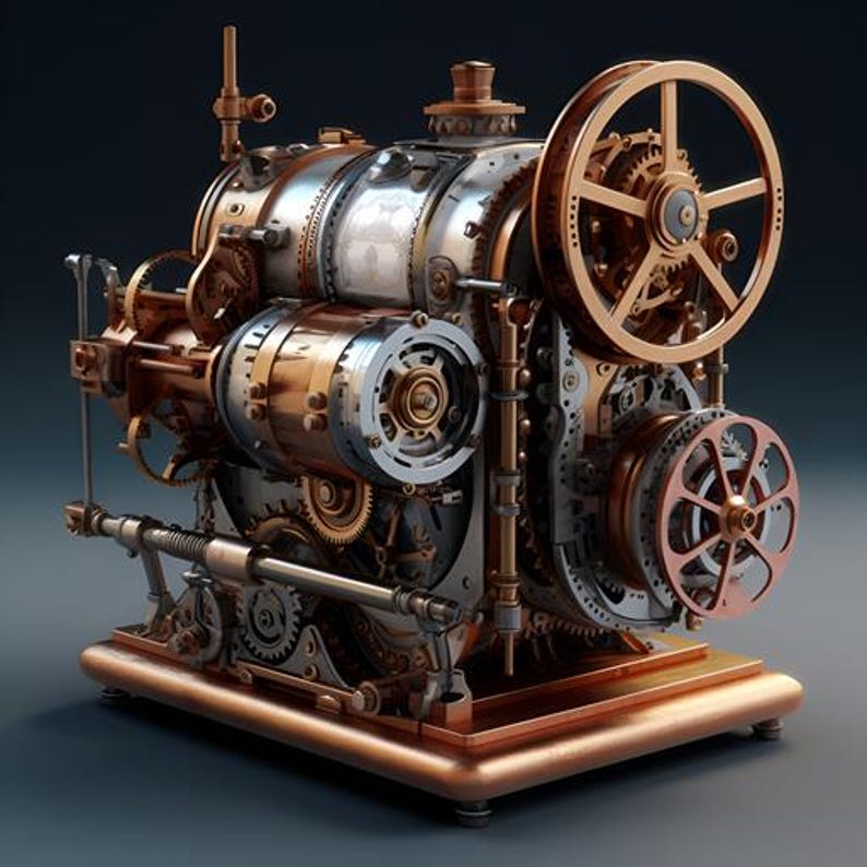 Steampunk Machine, Digital Art, Set of 4 Images, High Resolution ...