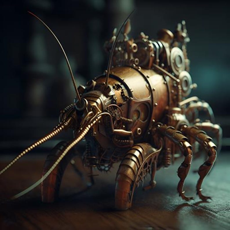 Steampunk Fly, Beetle, Spider, Insect, Digital Art, Set of 4 Images ...
