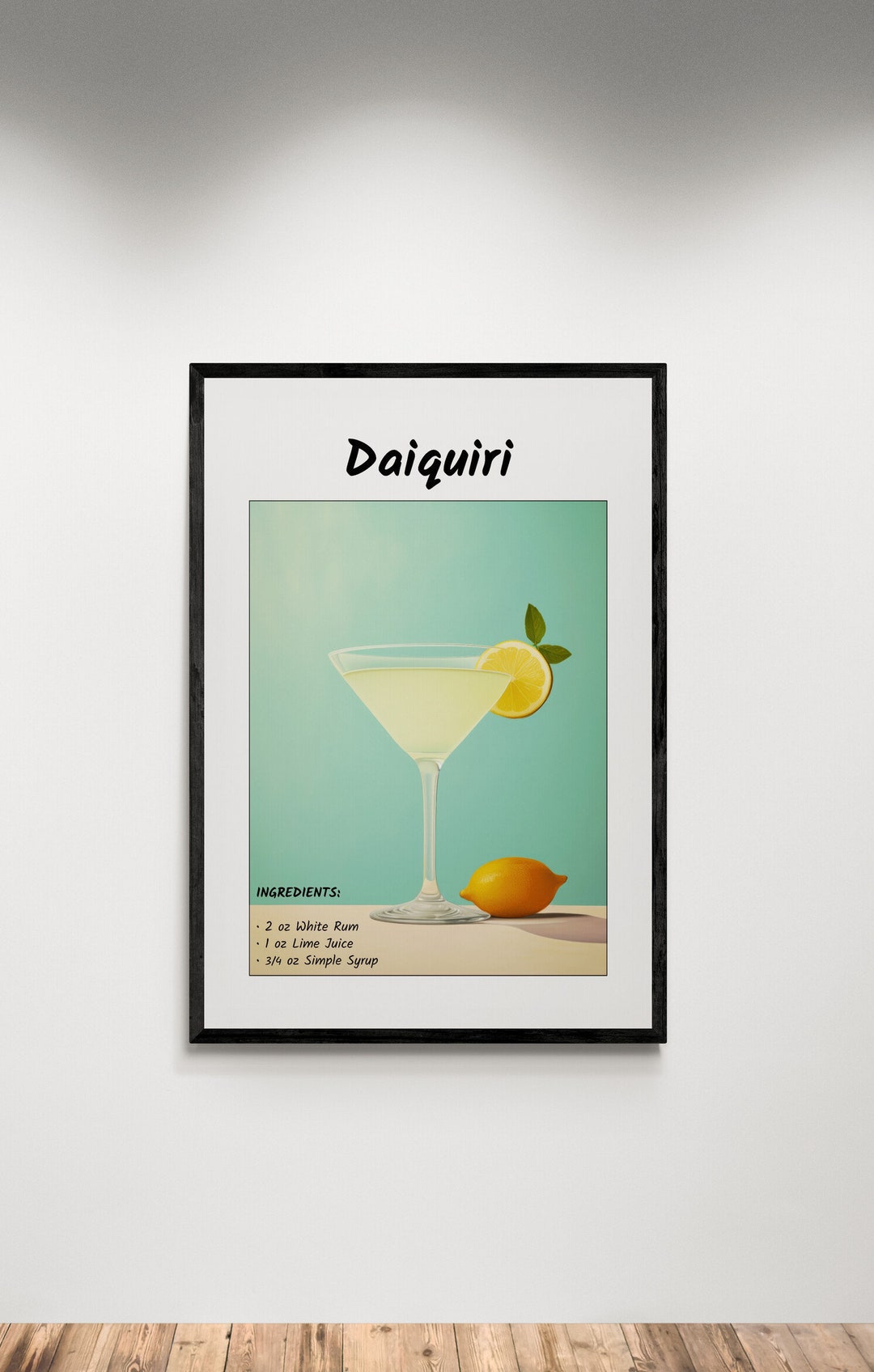 Daiquiri Poster Cocktail Download Classic Cocktail Poster Retro Bar ...