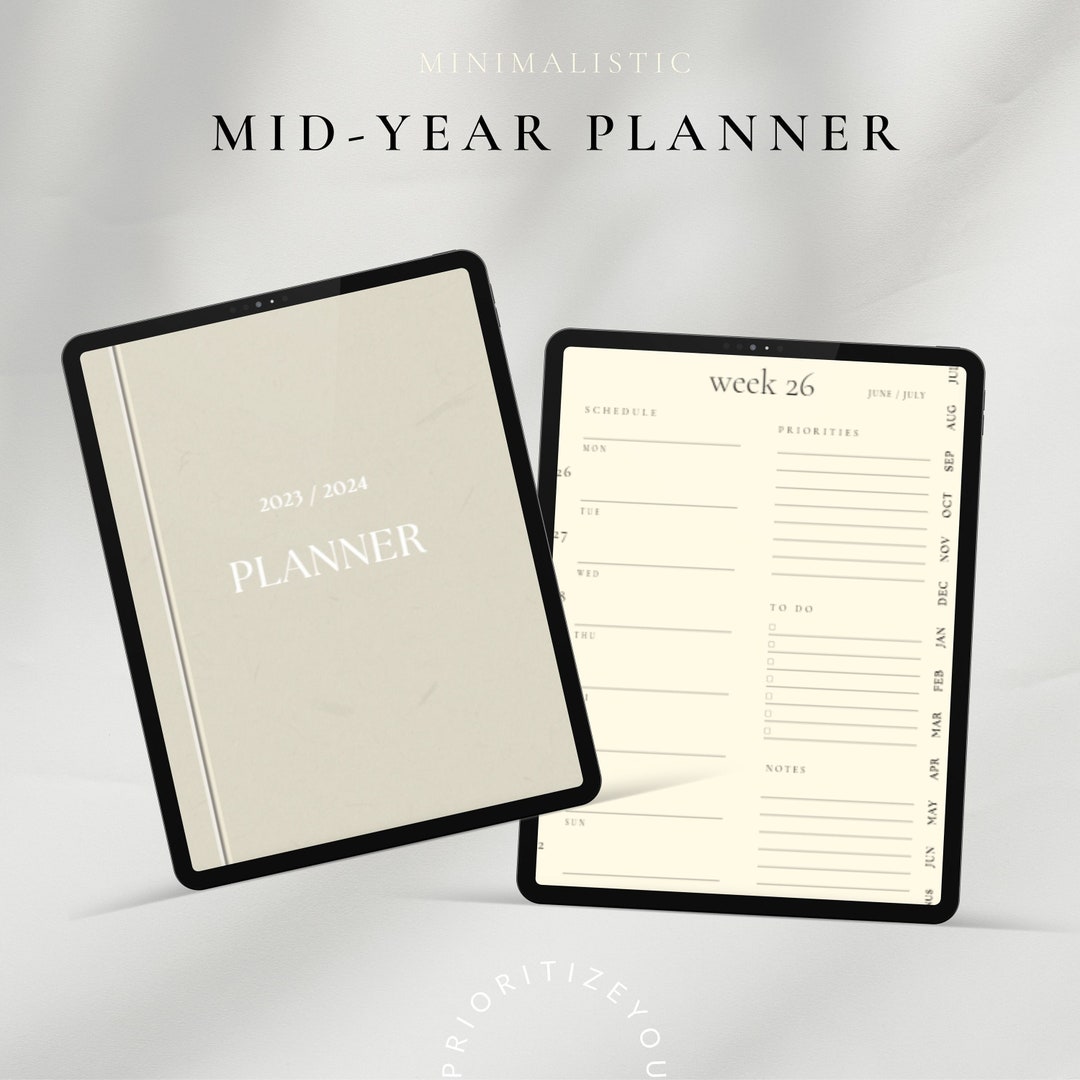 2023-2024 Minimalistic Mid-year Planner Yellow | Minimalistic | ADHD ...