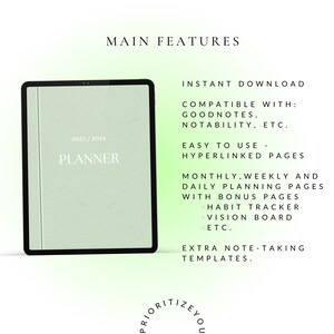2023-2024 Minimalistic Mid-year Planner Green | Minimalistic | ADHD ...