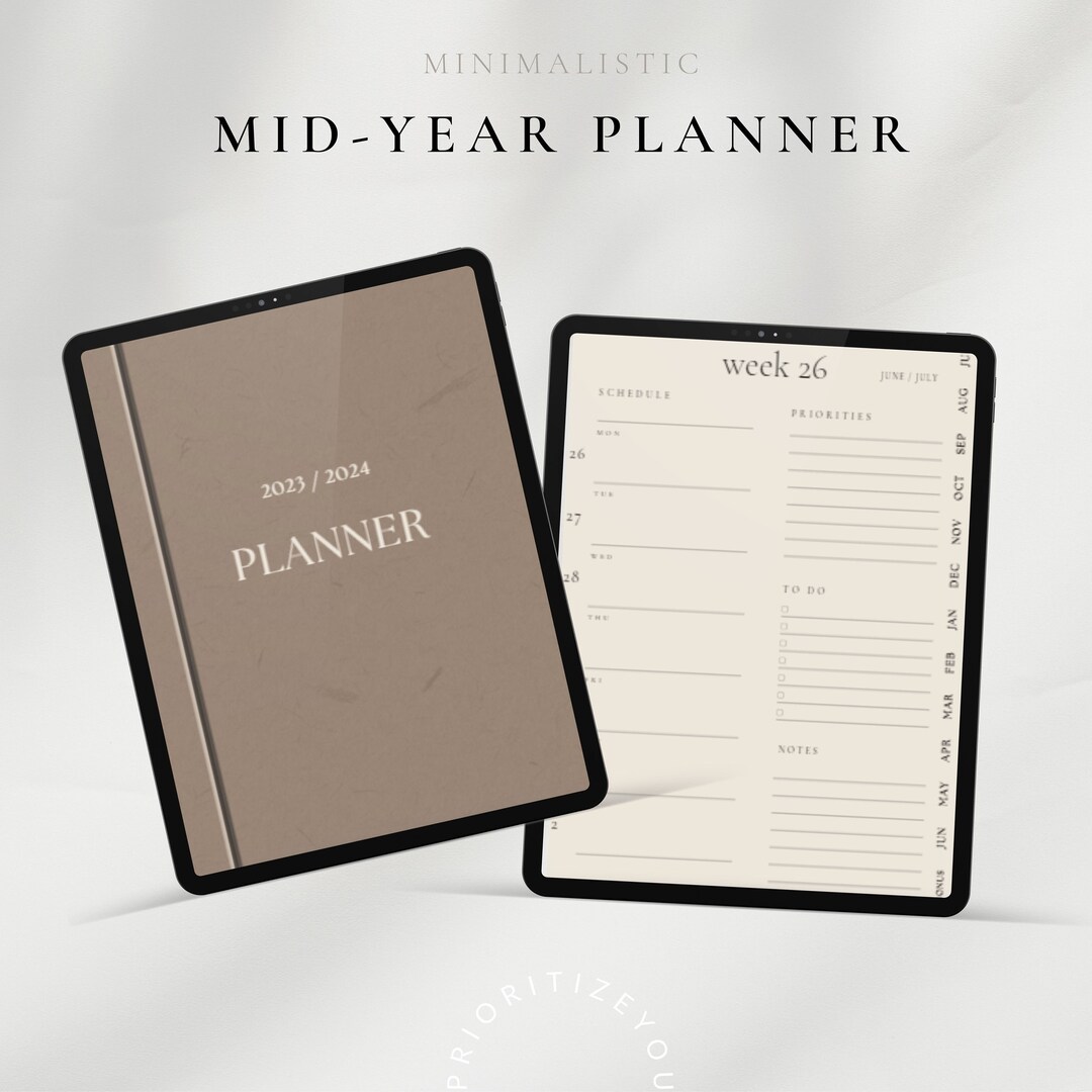 2023-2024 Minimalistic Mid-year Planner Beige | Minimalistic | ADHD ...