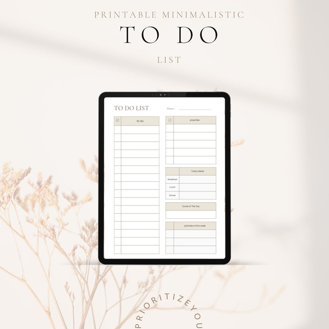 Minimalistic TO DO List Beige | Printable | Digital | Digital to Do ...