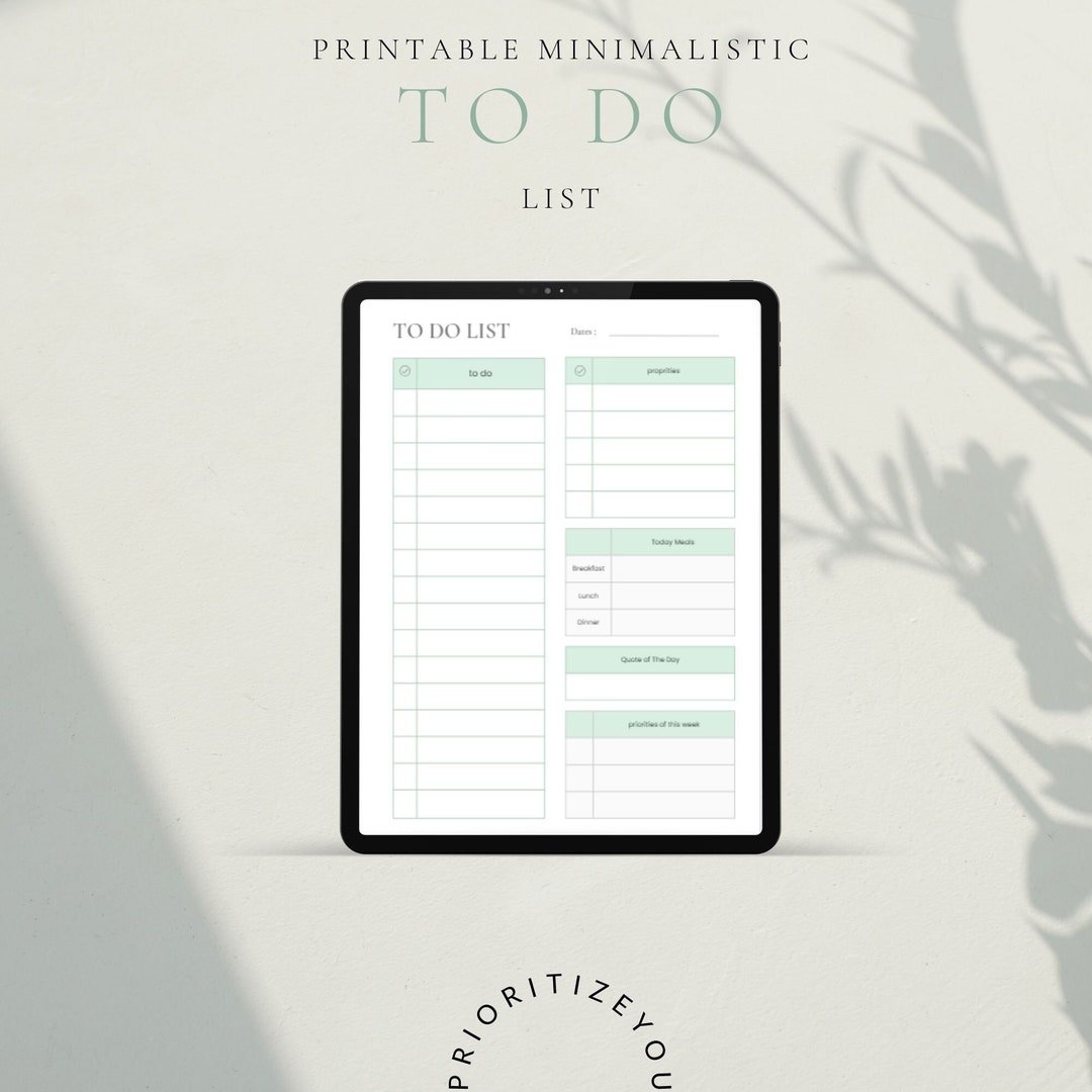 Minimalistic TO DO List Green | Printable | Digital | Digital to Do ...
