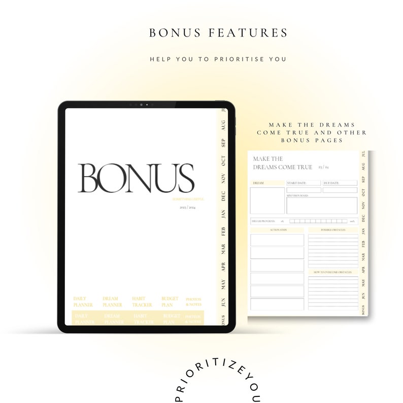 2023-2024 Minimalistic Mid-year Planner Yellow | Minimalistic | ADHD ...