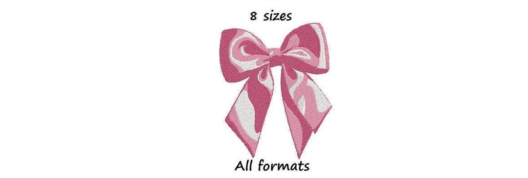 3D Bow Machine Embroidery Design, Ribbon Embroidery (PES, DST, JEF ...