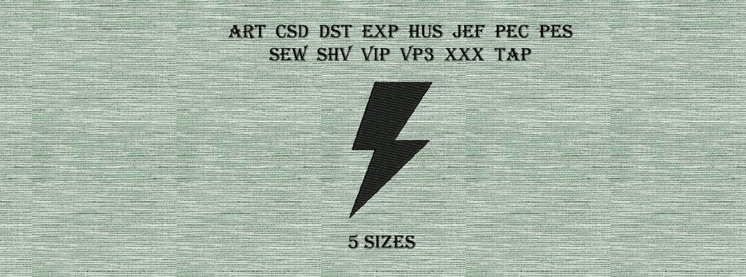 Lightning Bolt Embroidery Design, Thunder Embroidery (instant Download ...