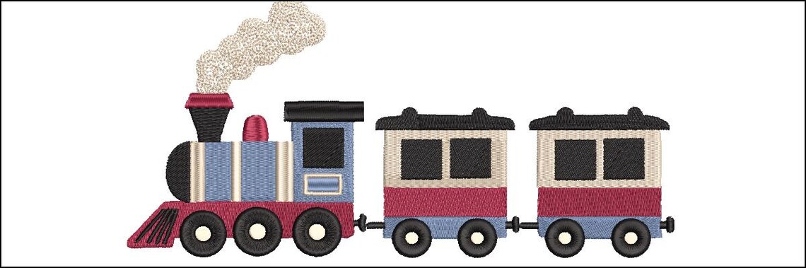 Steam Train Embroidery Design – Locomotive Stitch File for Nursery ...