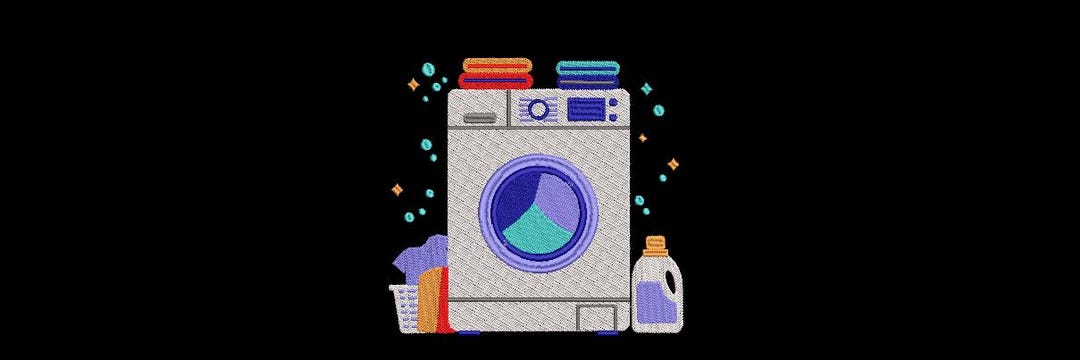 Washing Machine Embroidery Design: Laundry Room Decor (instant Download ...