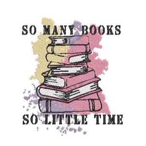 Stack of Books Machine Embroidery Design, Student Study Embroidery ...