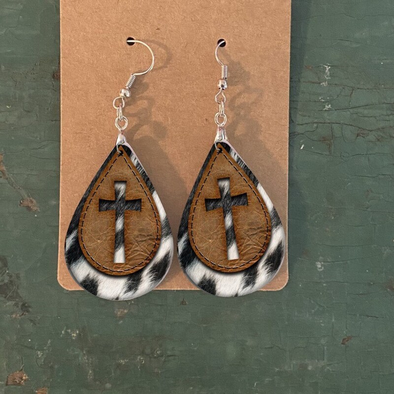 Cowhide Earrings - Etsy Australia