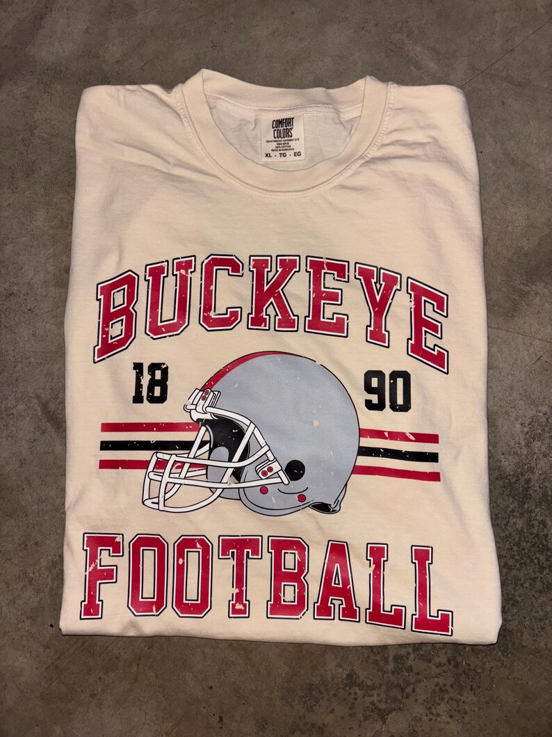 Vintage Looking Buckeye Football Graphic Tee the Buckeye State - Etsy