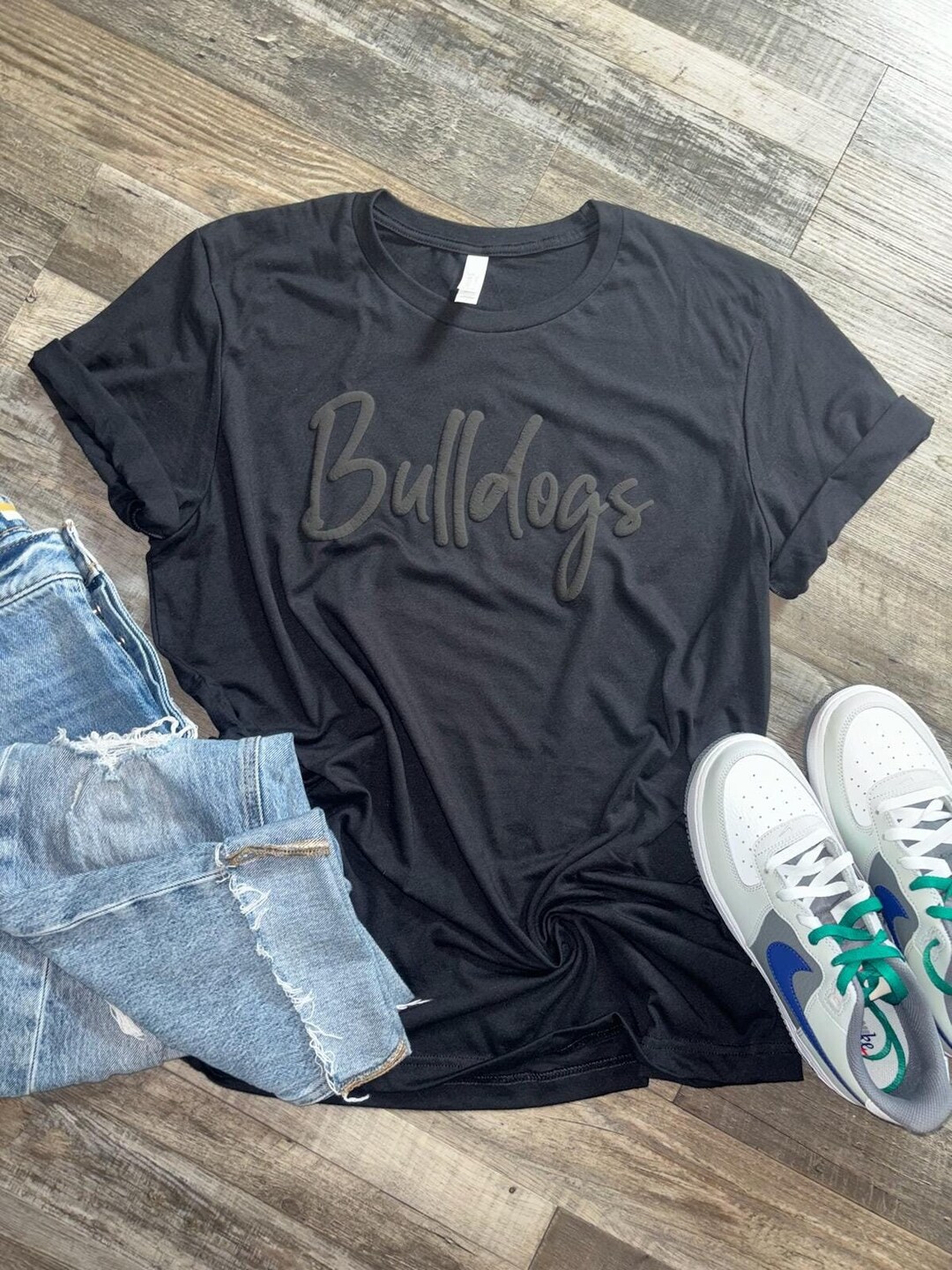 Personalized Mascot Embossed Shirt Bulldogs - Etsy