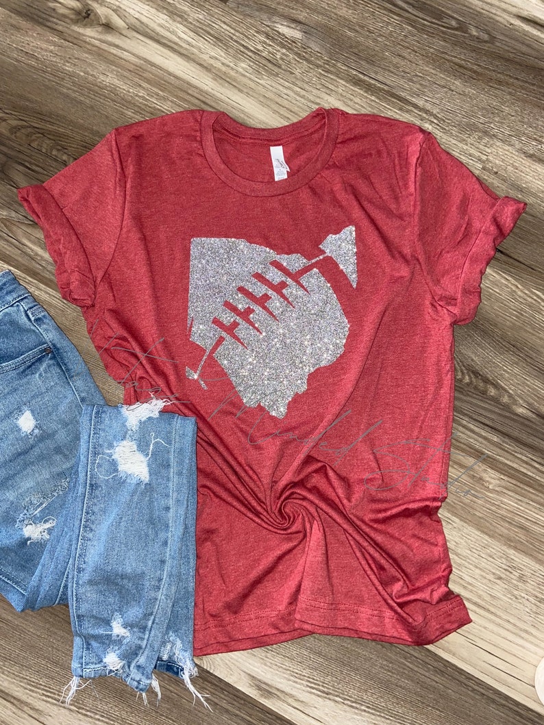 Buckeye Football Glitter Girly Graphic Tee the Buckeye State - Etsy