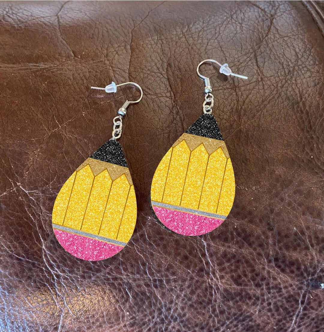 Pencil Teacher Gift Teardrop Sublimation Earrings - Etsy