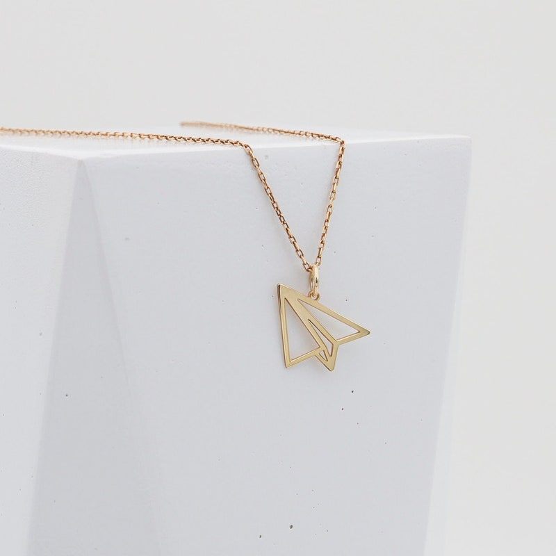 Paper Airplane Necklace - Etsy