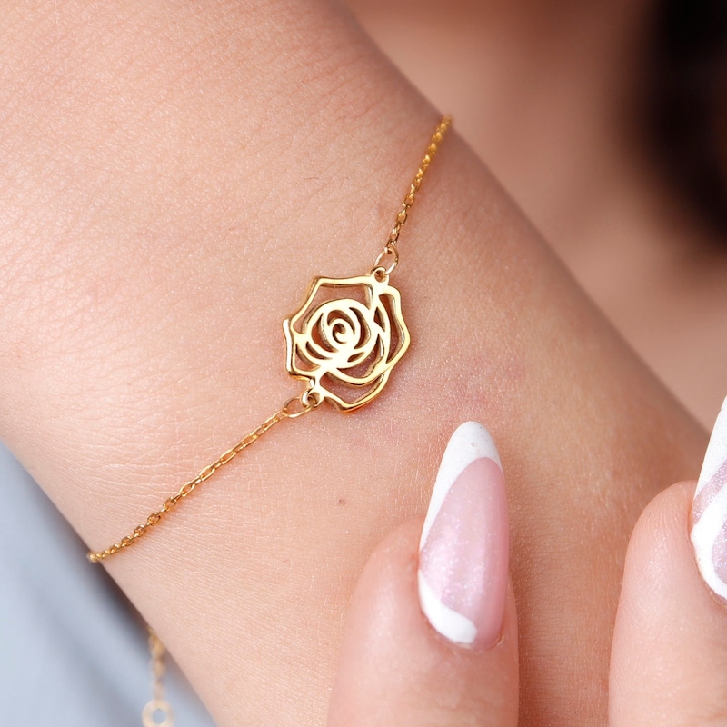 Rose Flower Bracelet - Etsy