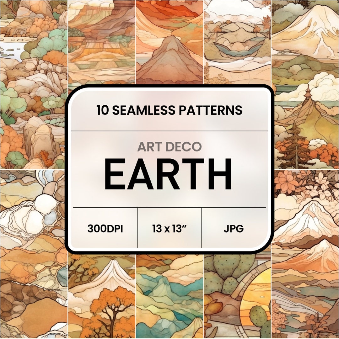 Earth • art Deco • 10 Patterns Seamless - Etsy