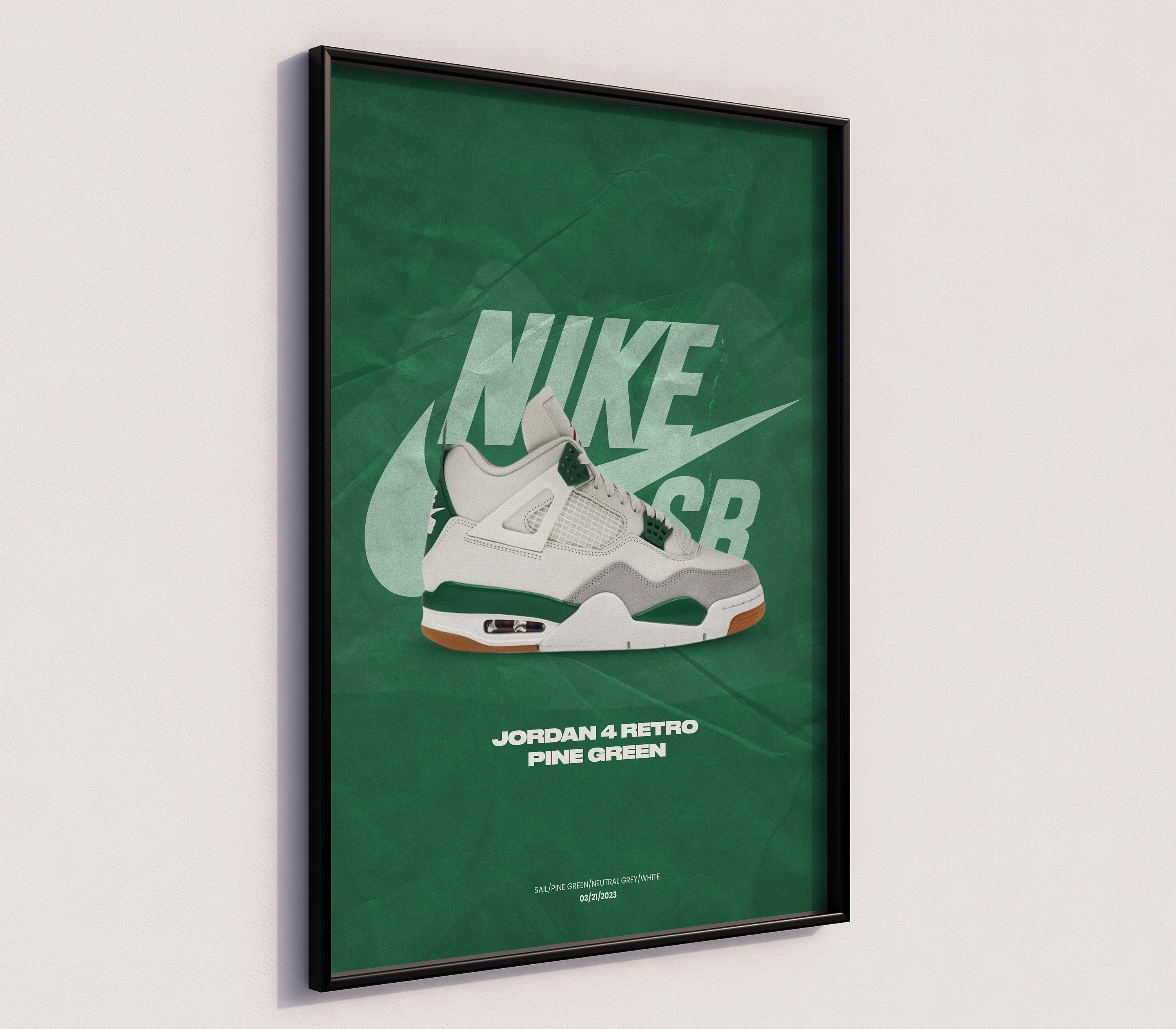 Sneaker Poster Jordan 4 Retro SB Pine Green - Etsy