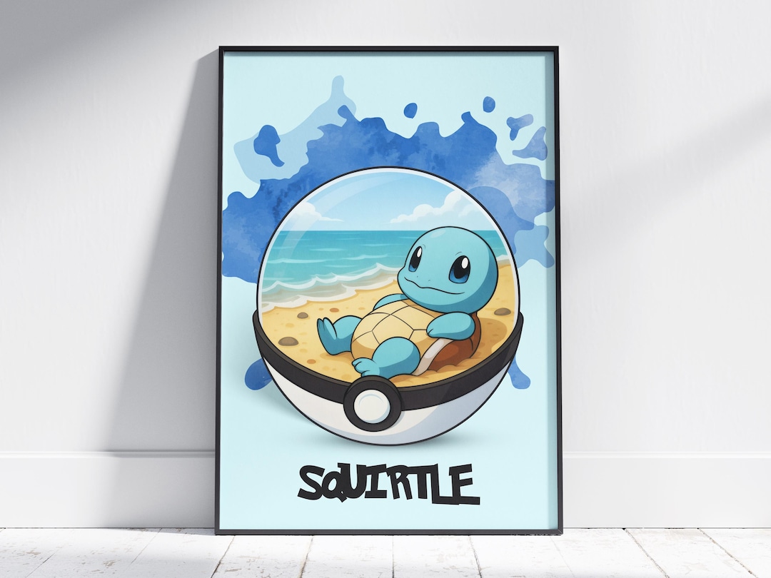 Squirtle Poster – Pokémon Wall Art | Framed or Unframed | Cute Anime ...