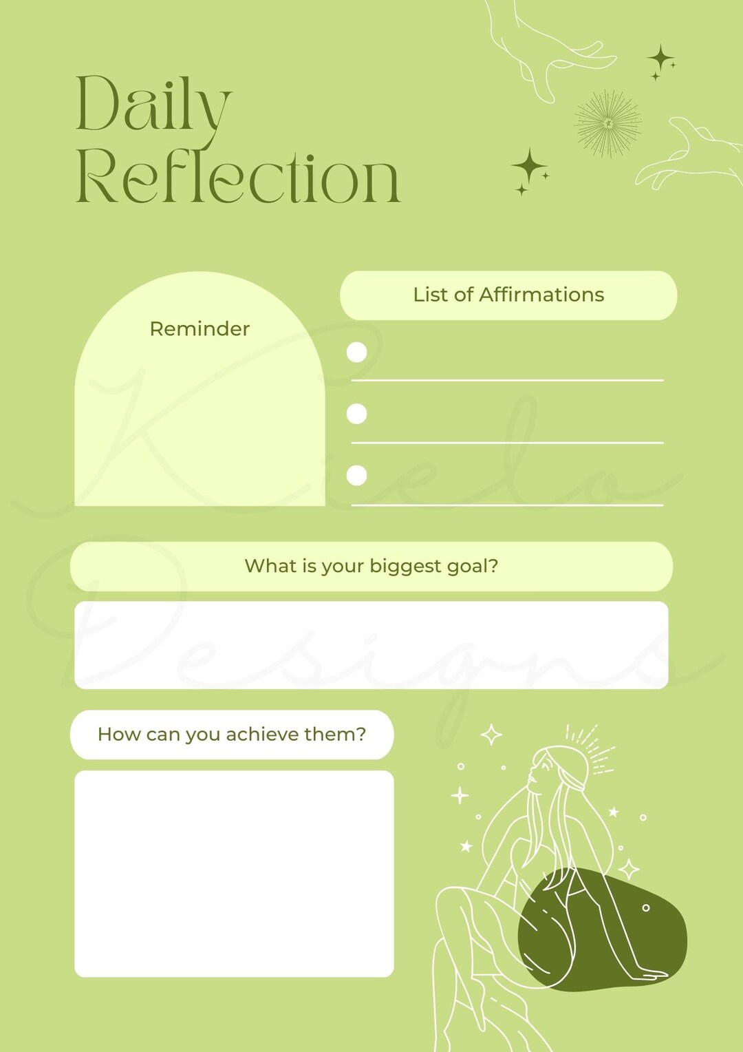 Daily Reflection Printable Worksheet - Etsy