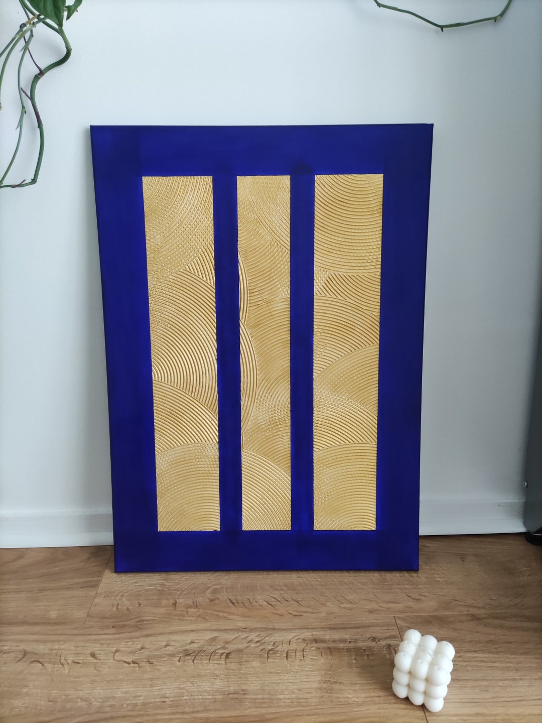 Quadro de arte texturizado preto e bege - Etsy Portugal