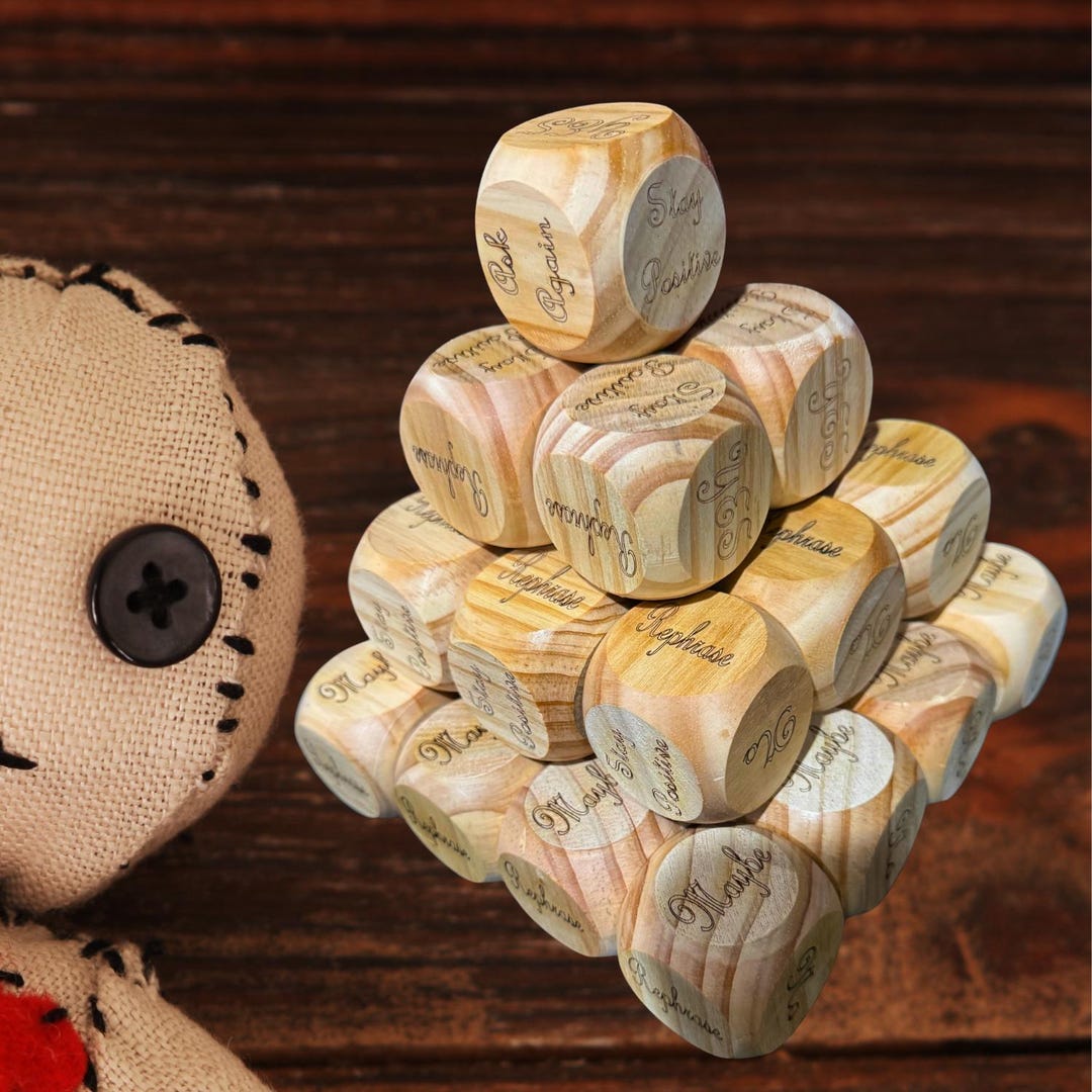 Fortune Cube: Wooden Laser Engraved Divination Dice - Etsy