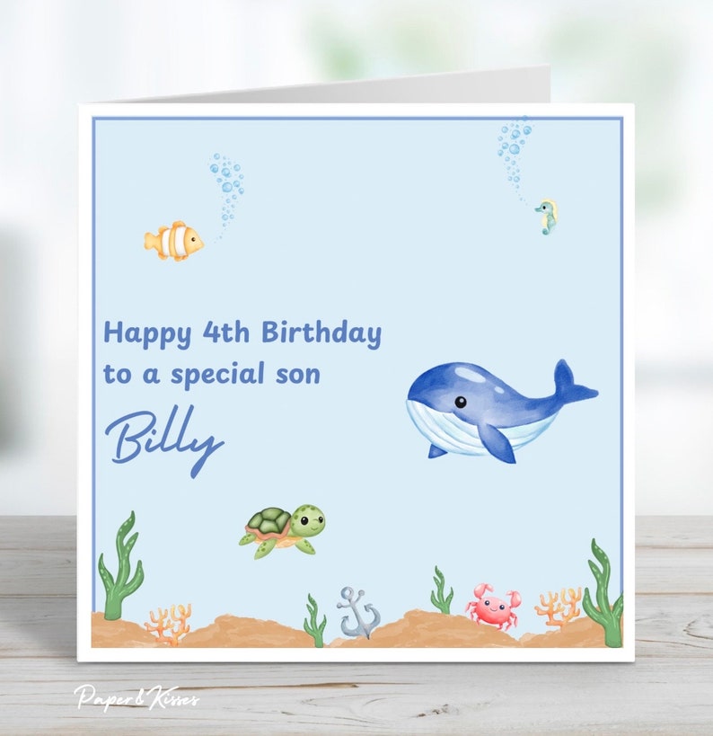 Personalised Under the Sea Themed Birthday Card Children, Aquarium, Sea ...