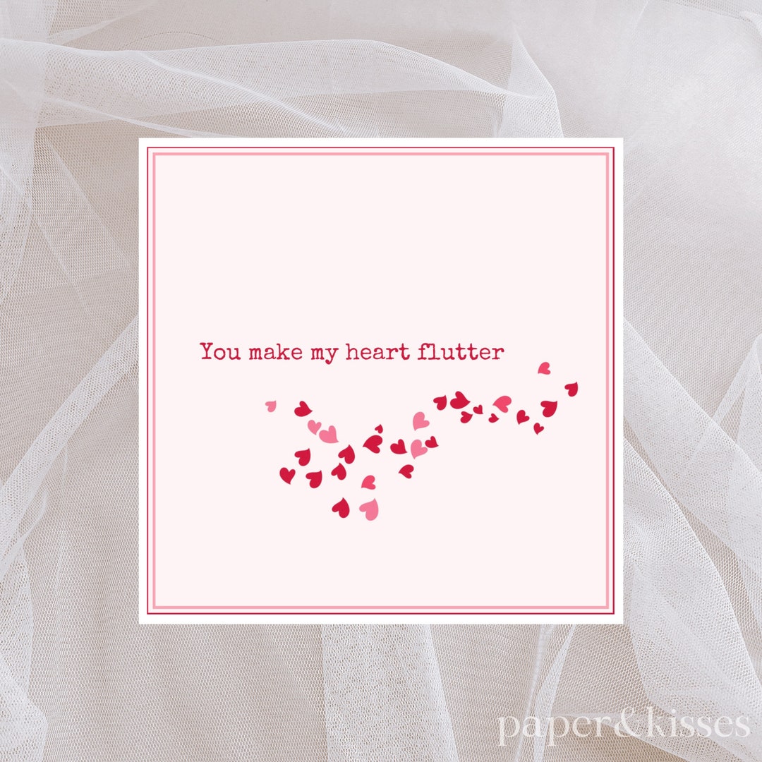 You Make My Heart Flutter Valentines Day Card - Etsy