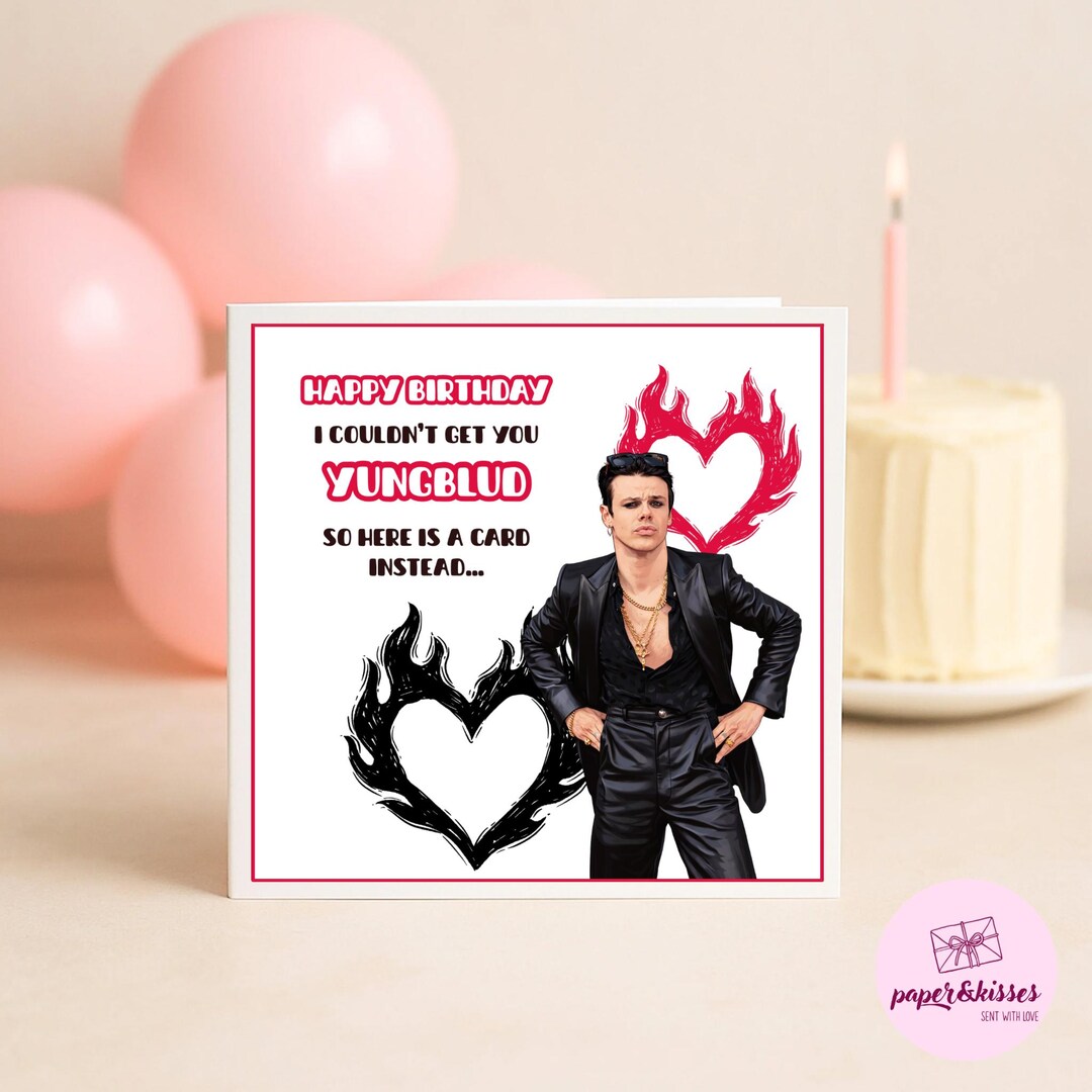 Yungblud Birthday Card - Sorry Couldn’t Get You, Black Hearts Club ...