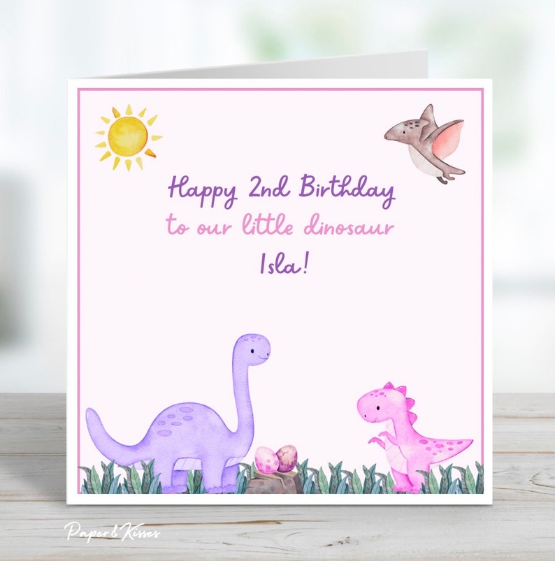 Personalised Dinosaur Themed Birthday Card Children, Dinosaurs, Dinos ...