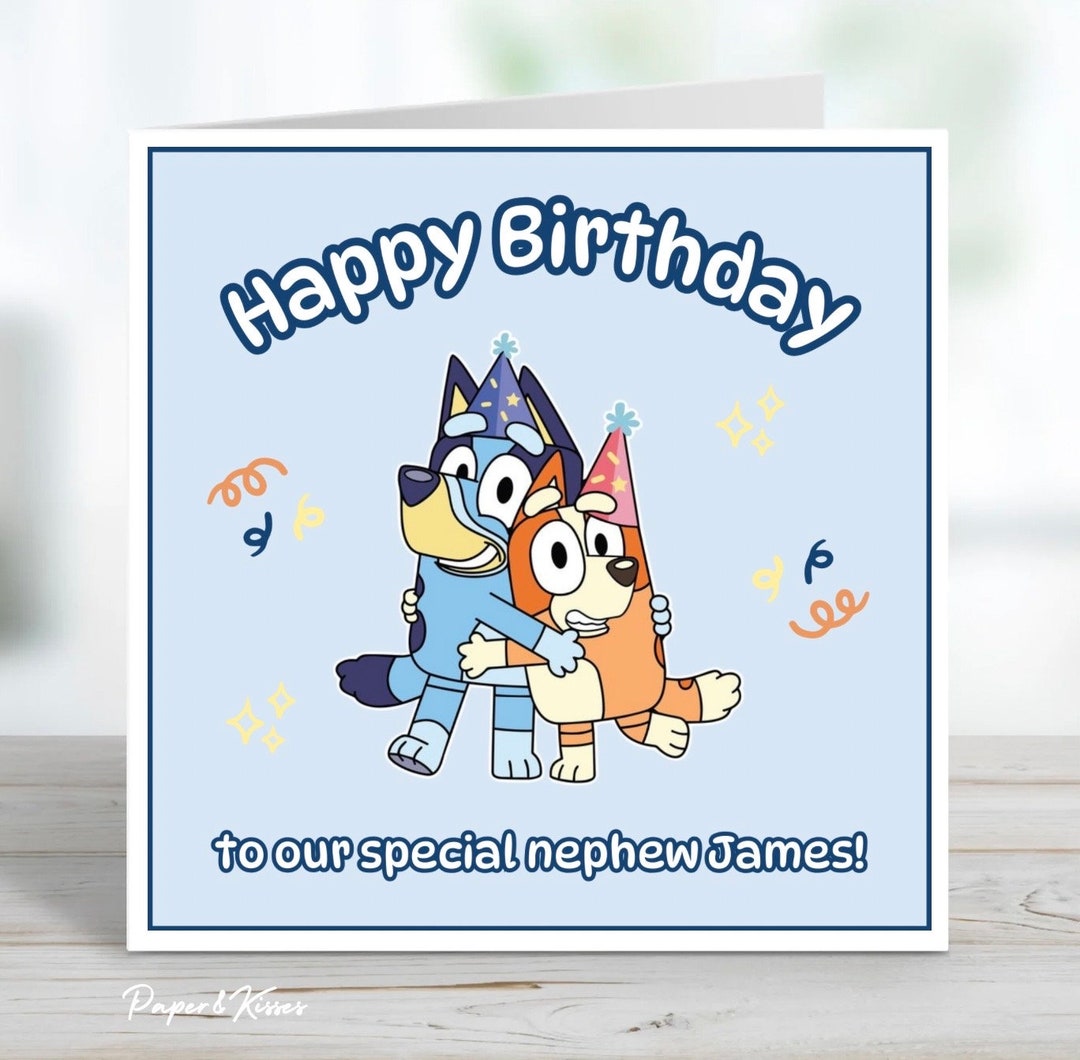 Personalised Bluey - Themed Birthday Card | Birthday Boy, Birthday Girl ...